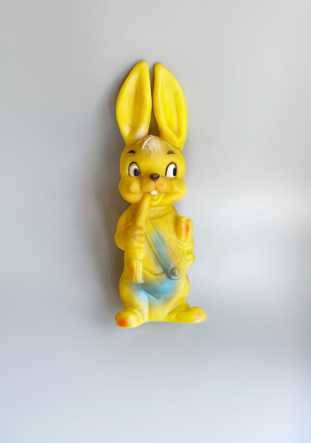 Combex Squeaky Rabbit, 1960's 70's Vintage Squeaker Yellow Easter Bunny ...