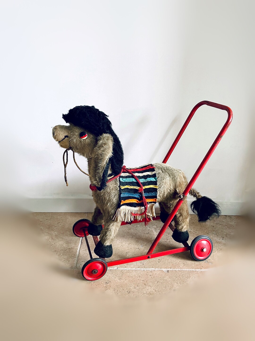 1960's Donkey Walker, Vintage Merrythought Push Along Donkey, Small ...
