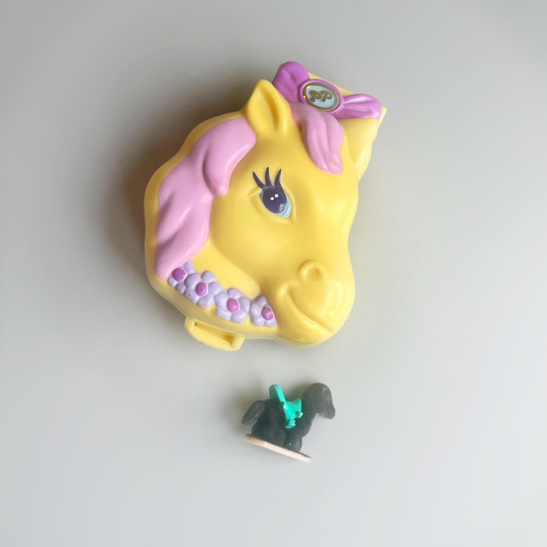 Vintage Polly Pocket Pony Ridin' Yellow Horse Head, Pet Parade 1994 ...