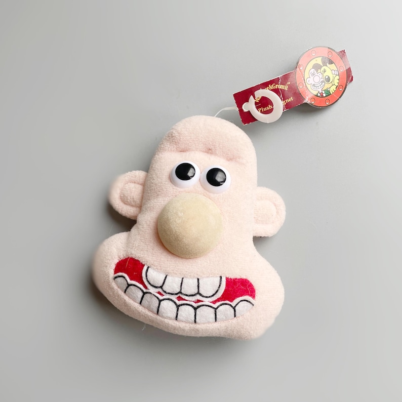 Wallace & Gromit Plush Magnet, Wallace Face Plush Fridge Magnet ...