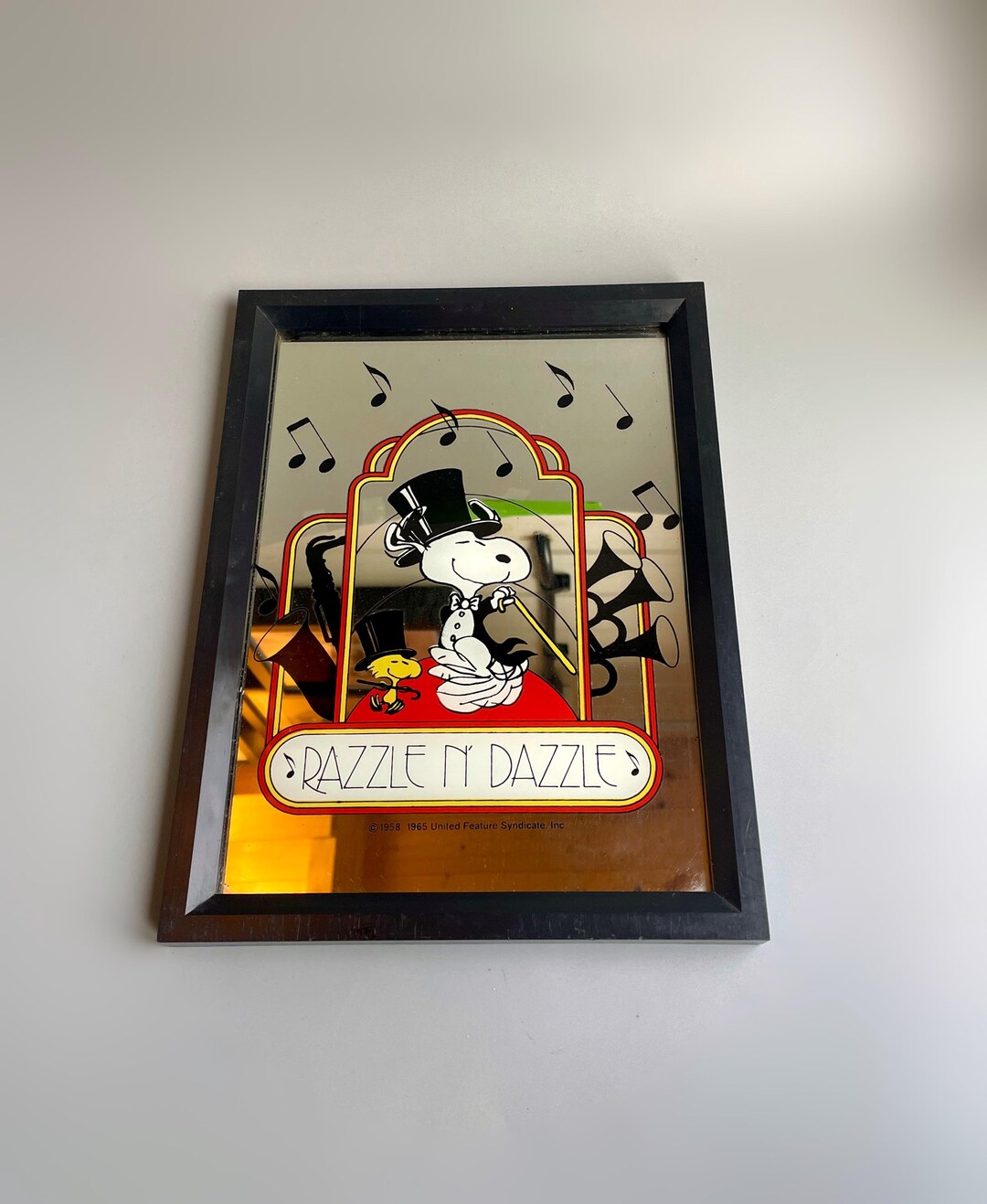 Vintage Snoopy & Woodstock Mirror, Snoopy Peanuts Mirror Razzle N ...