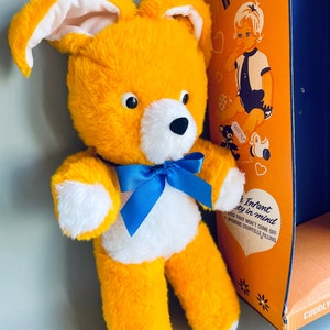 Boxed 70's Plush Rabbit, Baby Pride Telitoy Kitsch Vintage Cuddly Toy ...