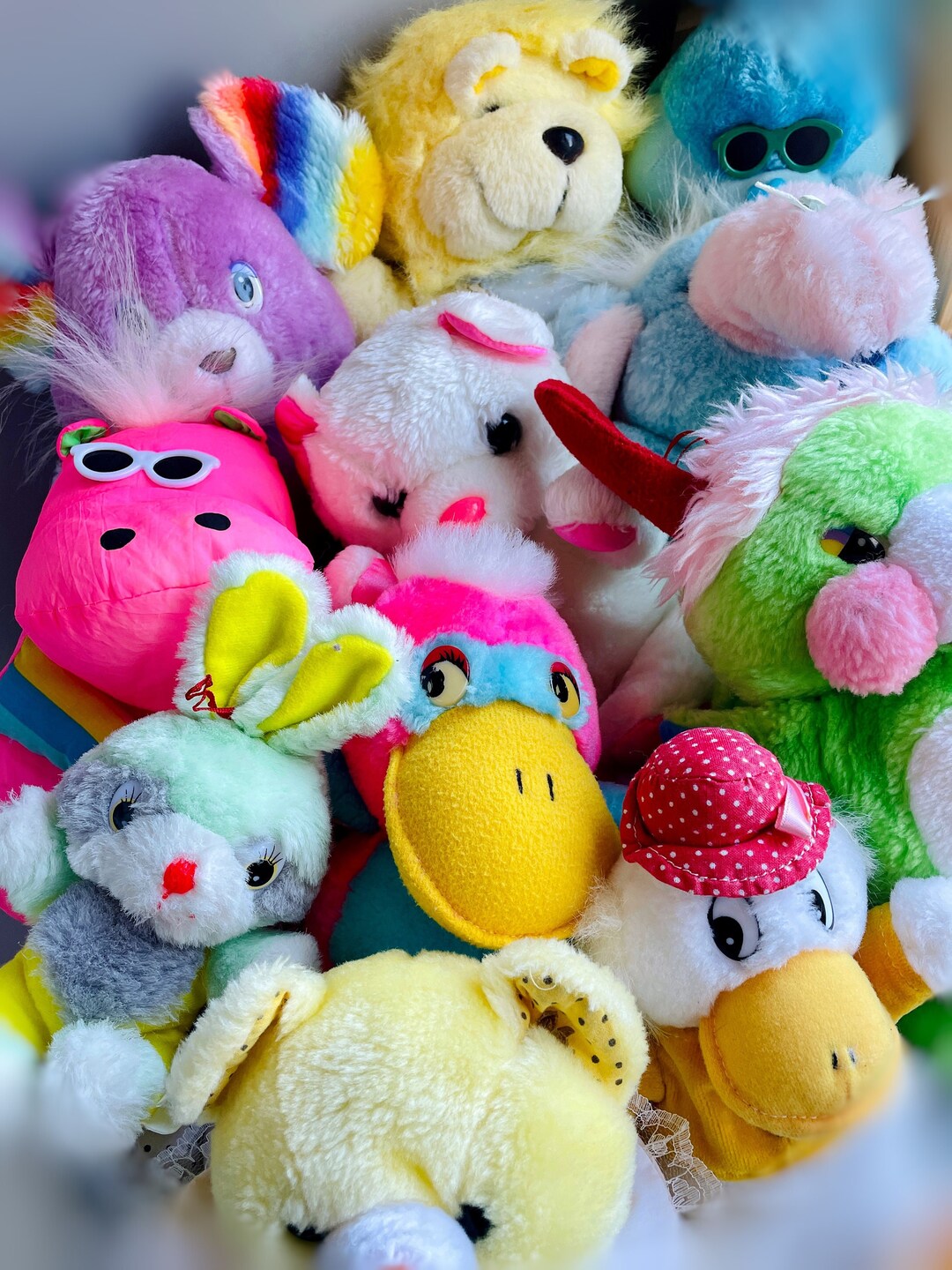 80's Plush Neon Teddies, CHOOSE YOUR OWN, Colourful 80's 90's Bears ...