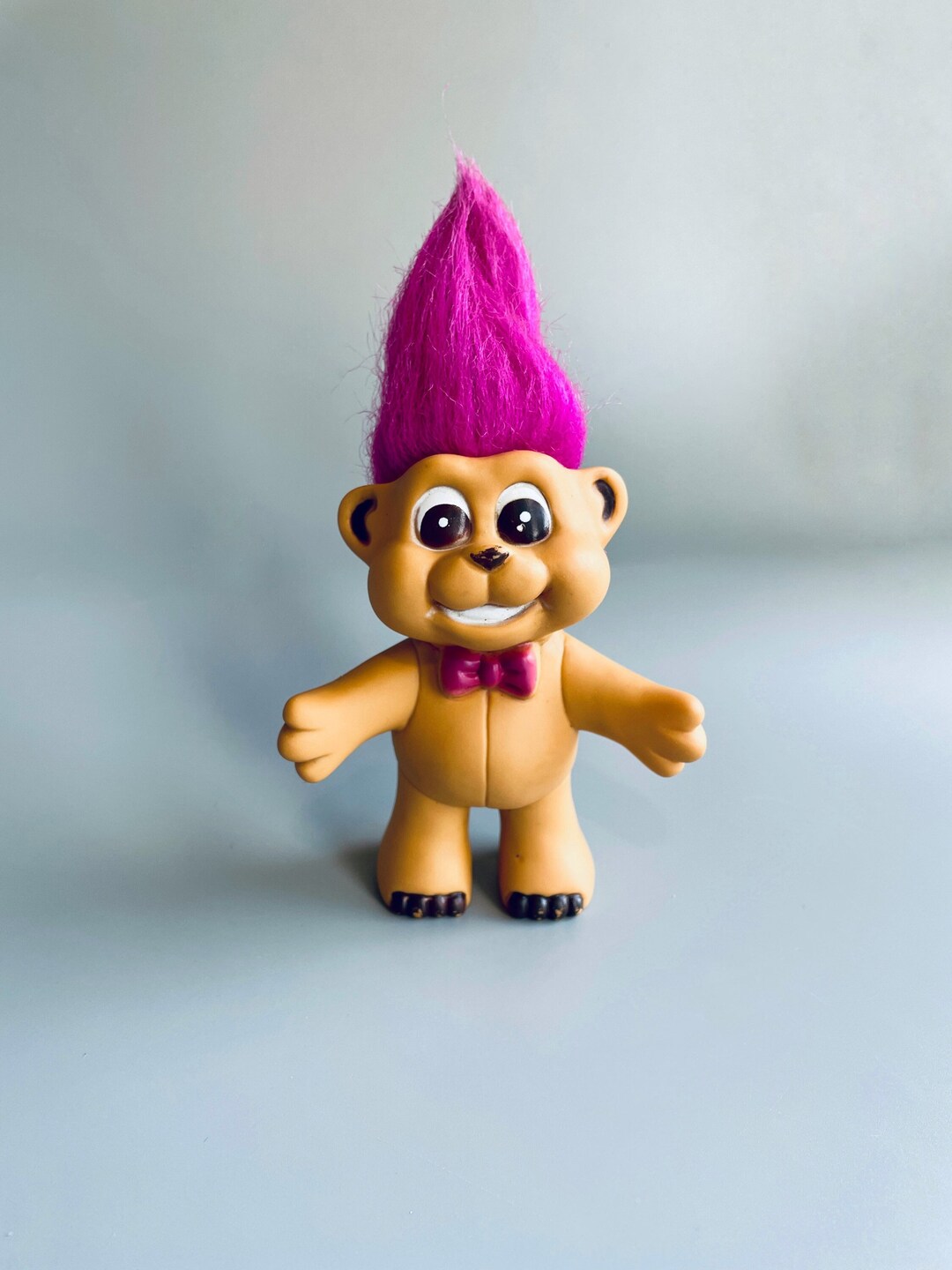 90s Teddy Bear Troll, Weird Vintage Troll Doll, Pink Haired Bear ...