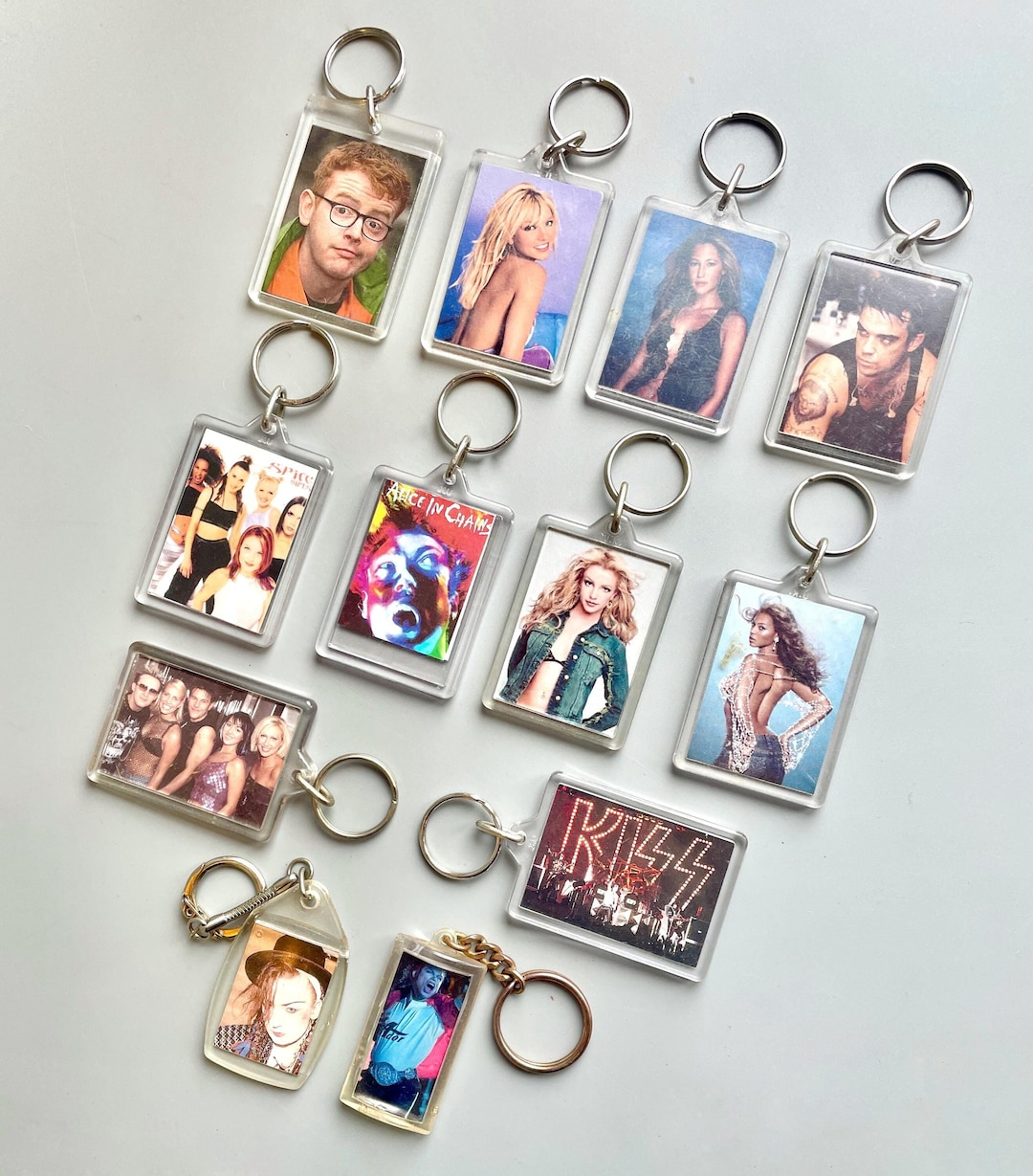 90s Music Band Keychains, CHOOSE YOUR OWN 80's Nostalgic Band Keyrings ...