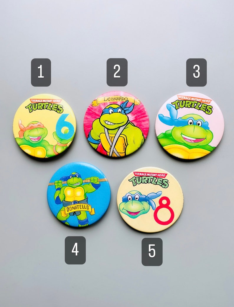 Vintage Teenage Mutant Ninja Turtles Button Badges, CHOOSE YOUR OWN, 90 ...