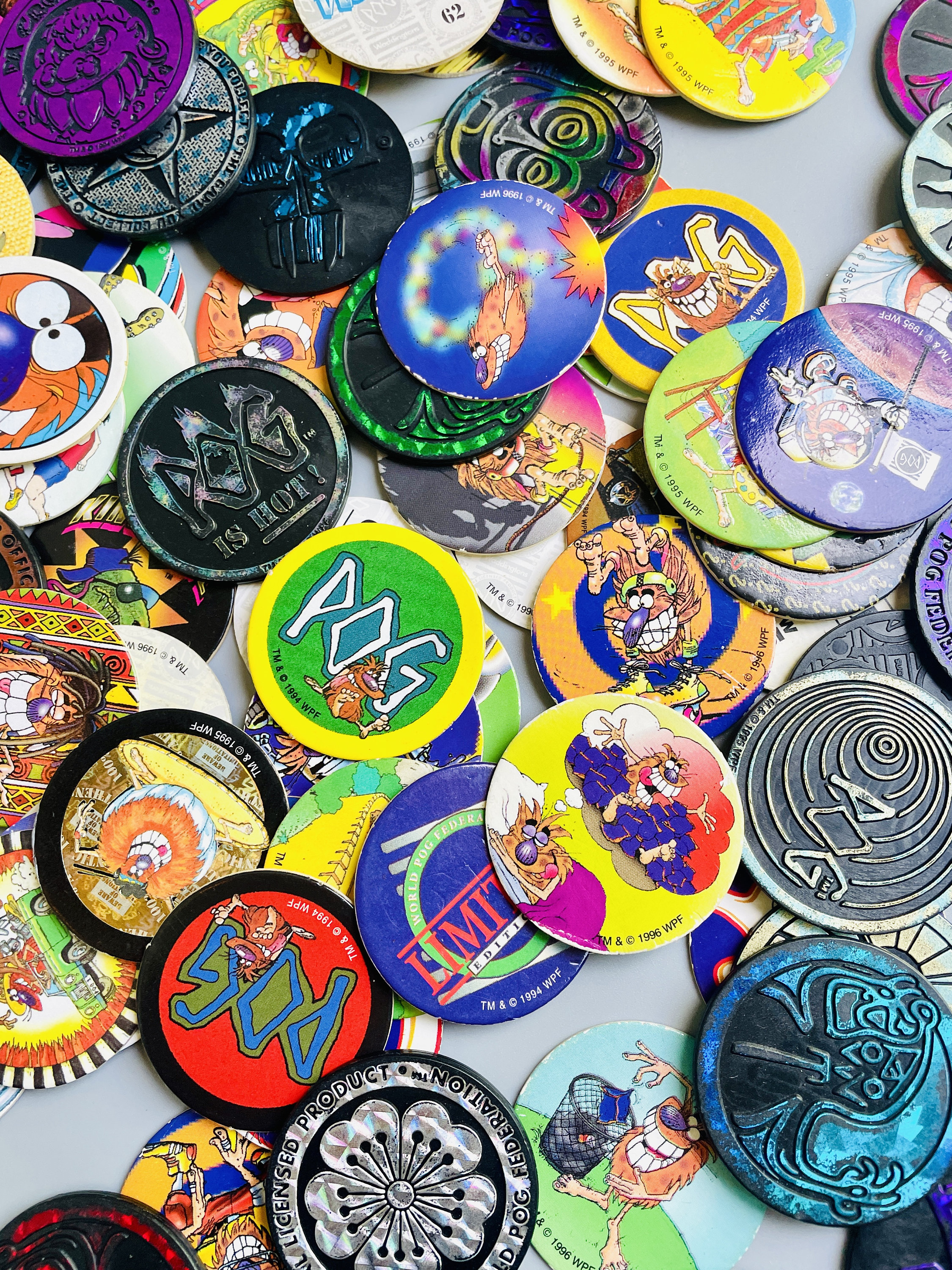 90's Pogs, Vintage Pogs Lucky Dip With SLAMMERS, 90's World Tour Pog ...