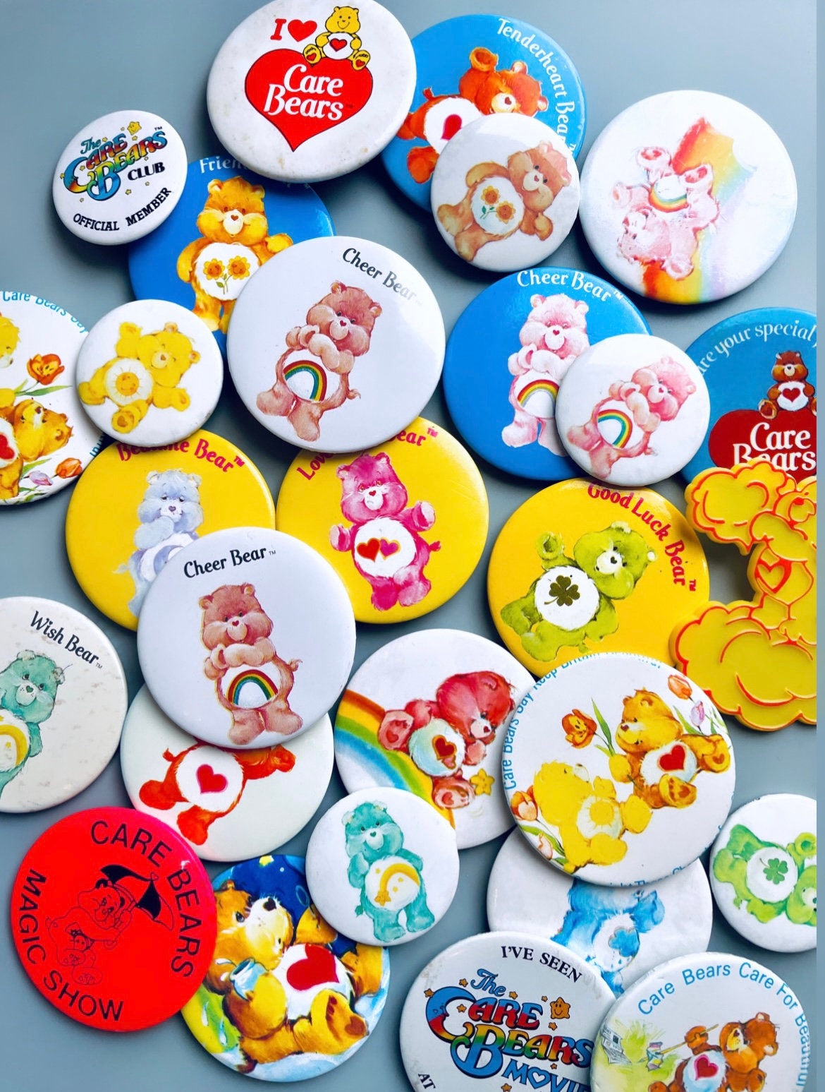 Vintage Care Bear Button Badges- CHOOSE YOUR OWN - True Vintage Badges ...