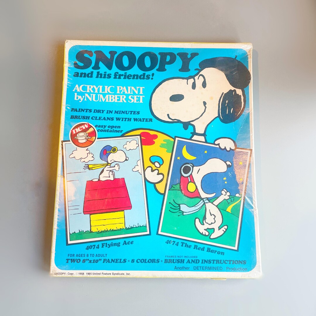 Vintage Snoopy Peanuts Paint by Numbers SEALED! Vintage United Feature Snoopy Acrylic Paint by ...