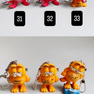 Vintage Garfield Keychains, CHOOSE YOUR OWN, Retro Garfield Key Rings ...