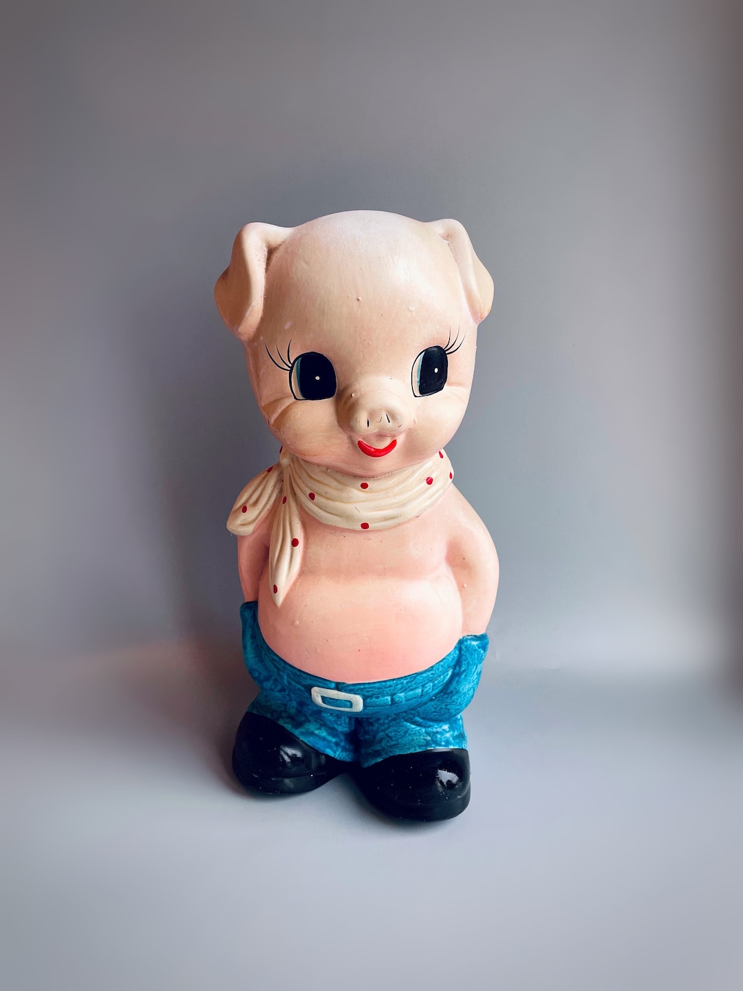 Kitsch Piggy Bank, Vintage 50's Cute Large Ceramic Piggy Bank, Kitsch ...