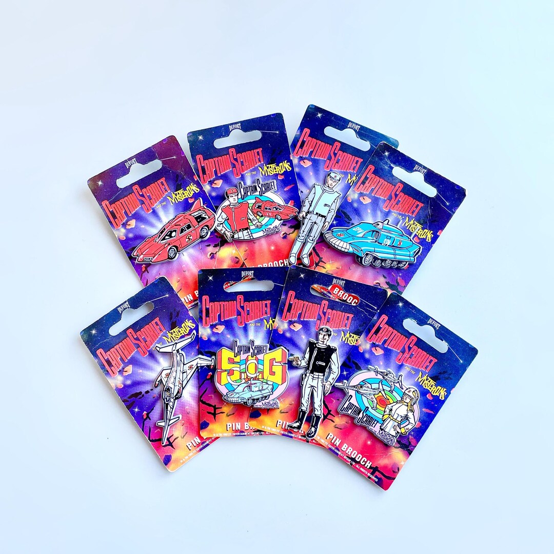 Captain Scarlet Vintage Pin Badges, CHOOSE YOUR OWN, Captain Scarlet ...