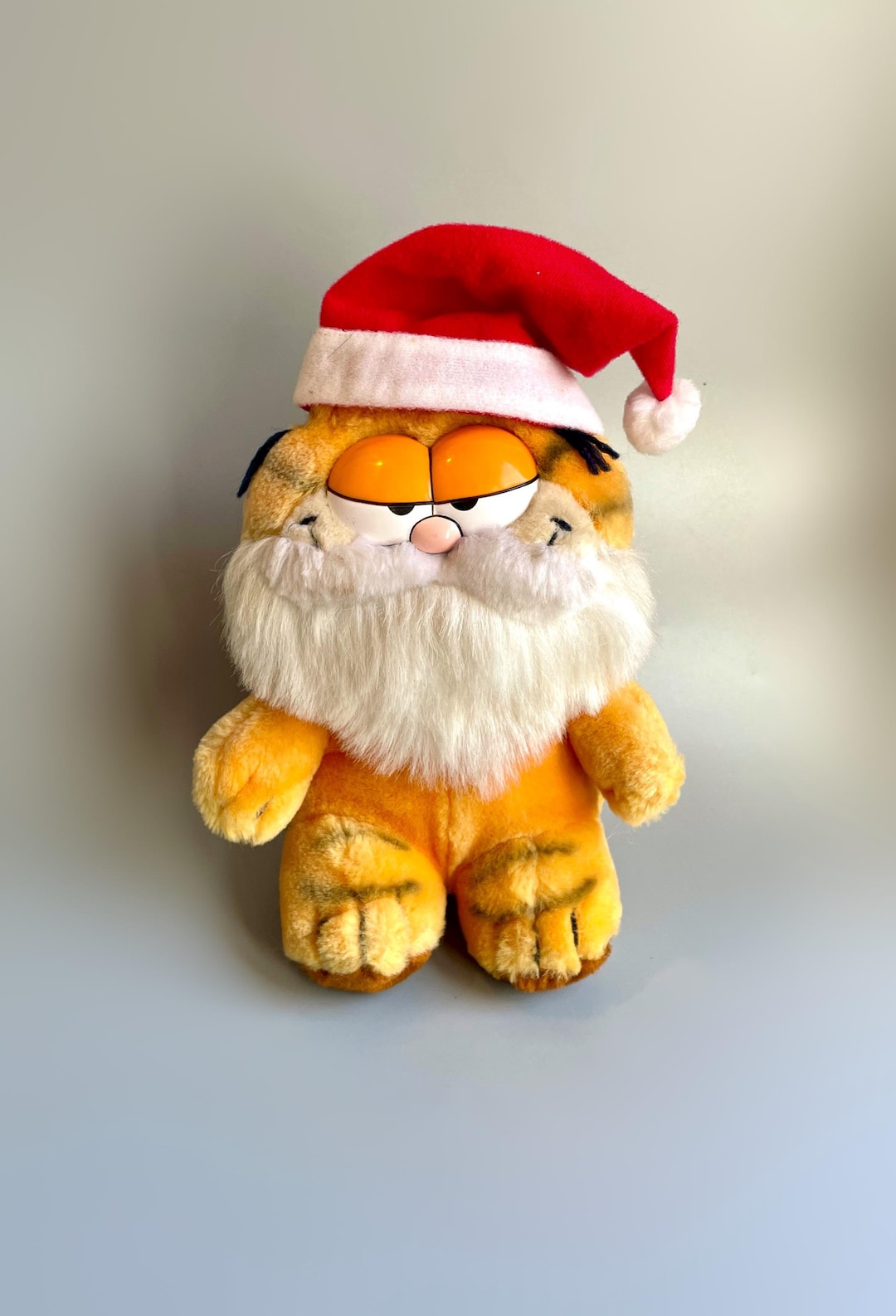 Garfield Santa Plush, Vintage Dakin 80's Garfield Plush, Wintersanta ...