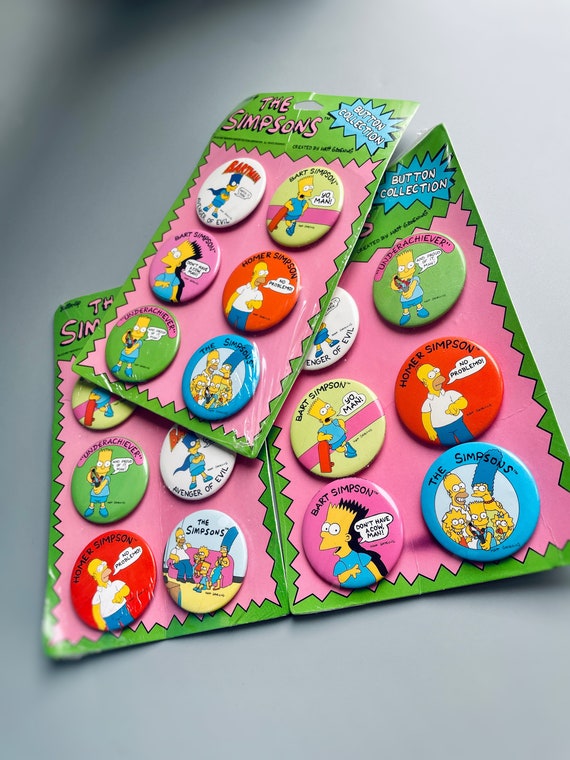 90's Original Simpsons Pin Badge Sets, Retro True Vin… - Gem
