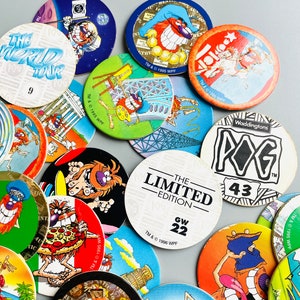 90's Pogs, Vintage Pogs Lucky Dip With SLAMMERS, 90's World Tour Pog ...