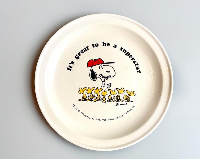 Snoopy Plate Vintage Snoopy Peanuts Plate Woodstock, Carrigaline ...