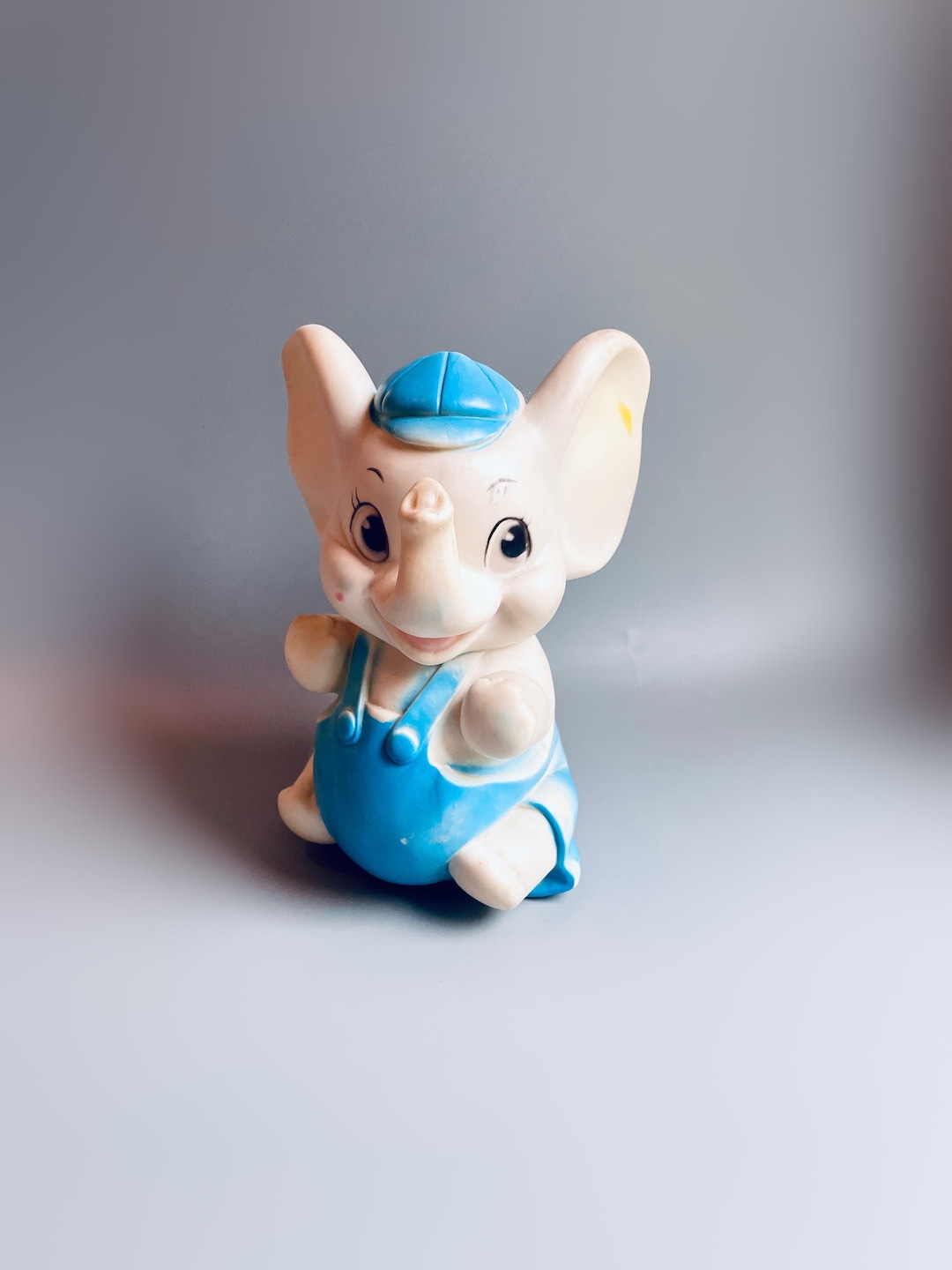 Kitsch Elephant Squeak Toy, Vintage Cute Sanitoy Blue Elephant Rubber ...