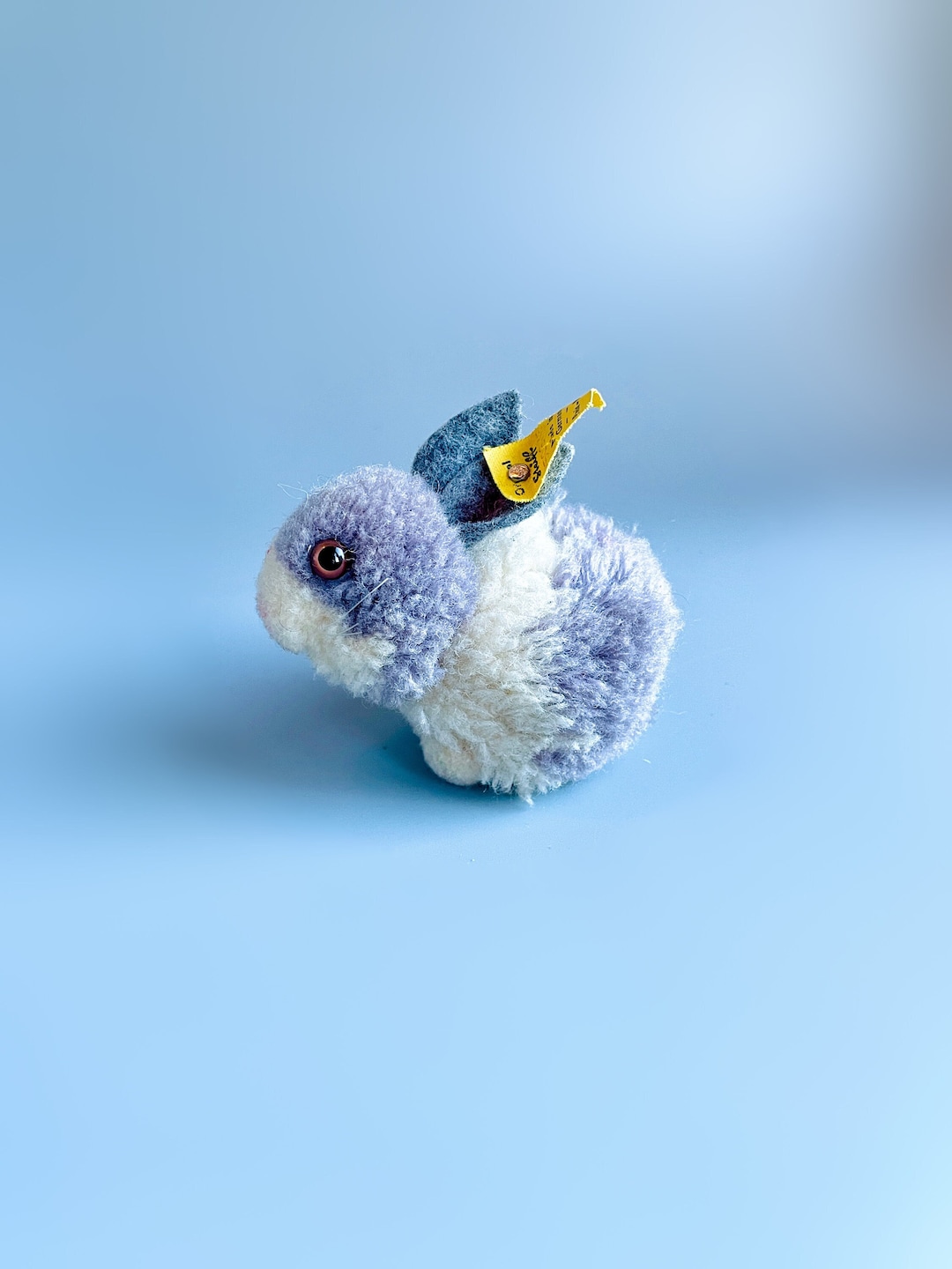 STEIFF POM POM Wool Rabbit, Steiff Grey White Bunny Rabbit Miniature ...