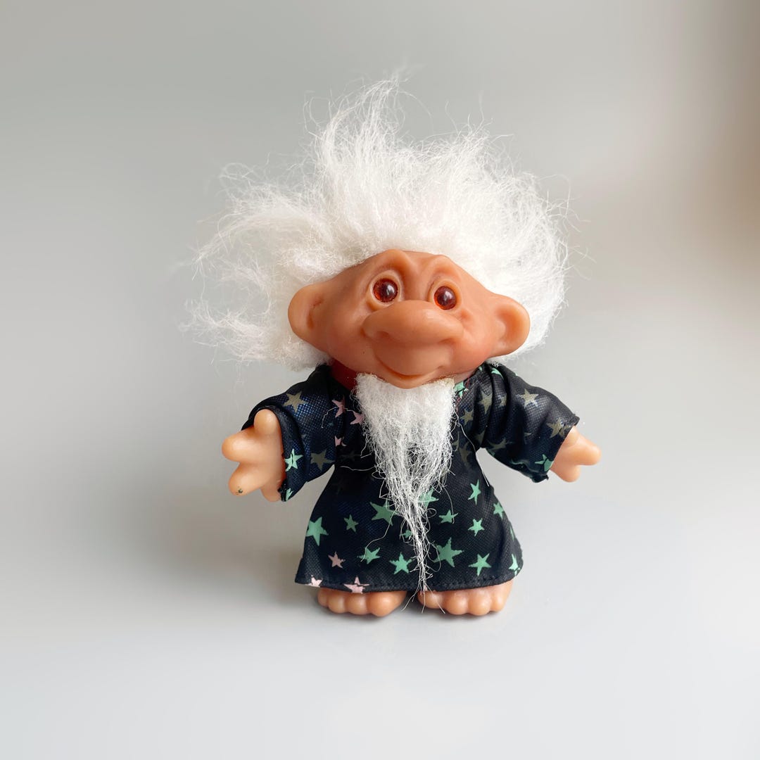 Dam Troll With Beard, Rare Troll White Hair Bearded Troll, Wizard Dam ...