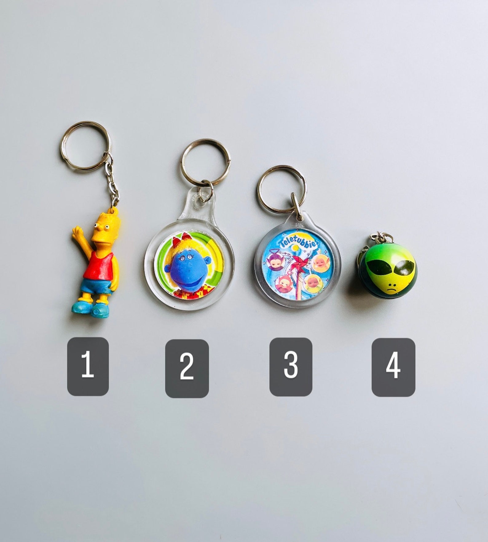 90’s Keychains- CHOOSE YOUR OWN- Nostalgic Character Keyrings, Garfield ...