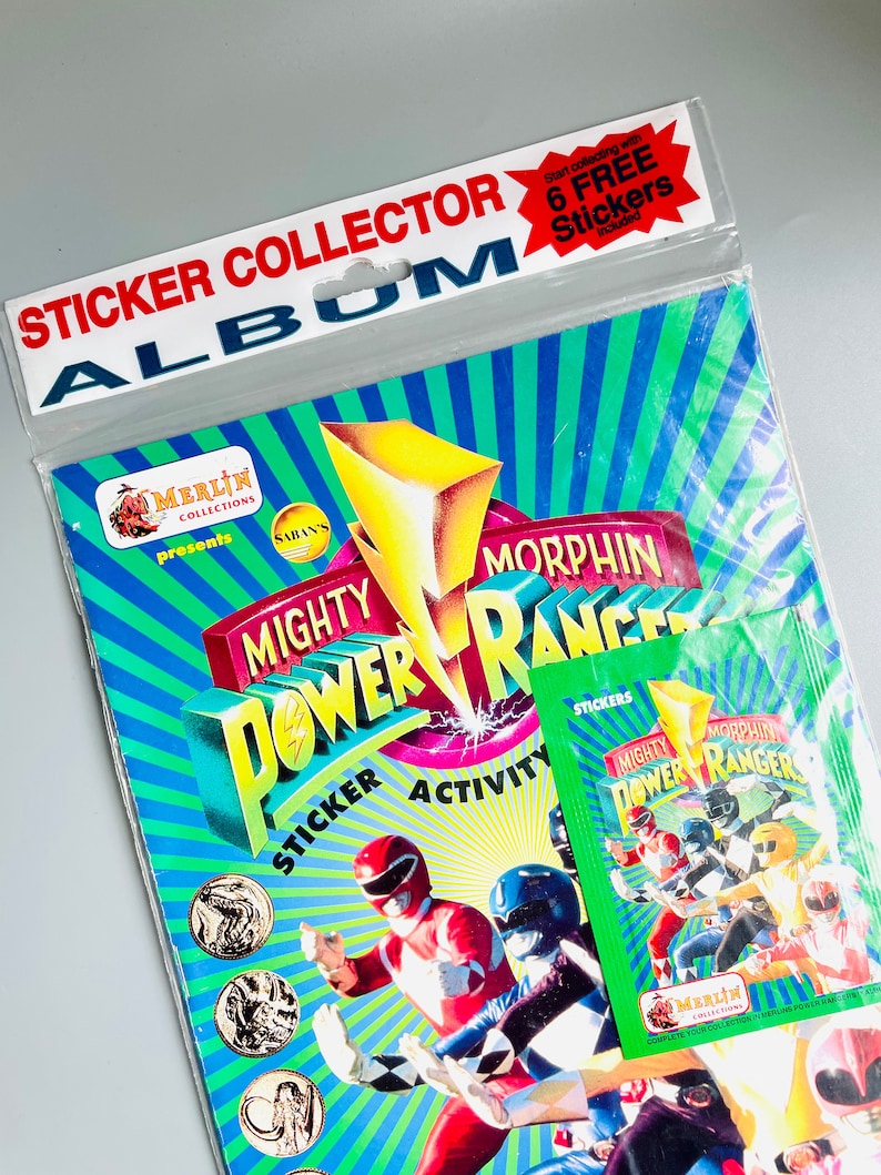 90's Power Rangers Sticker Album and Stickers, Mighty Morphin Power ...