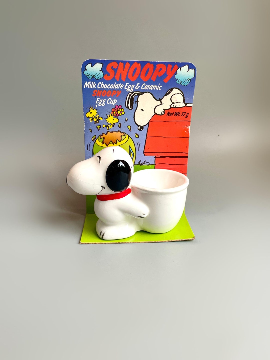 Vintage Snoopy Egg Cup and Backing Card, 80'S Snoopy Egg Cup Peanuts ...