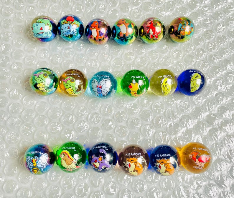 Pokemon Marbles #01-#62, CHOOSE YOUR OWN, Vintage Pokemon Marbles, Holo ...