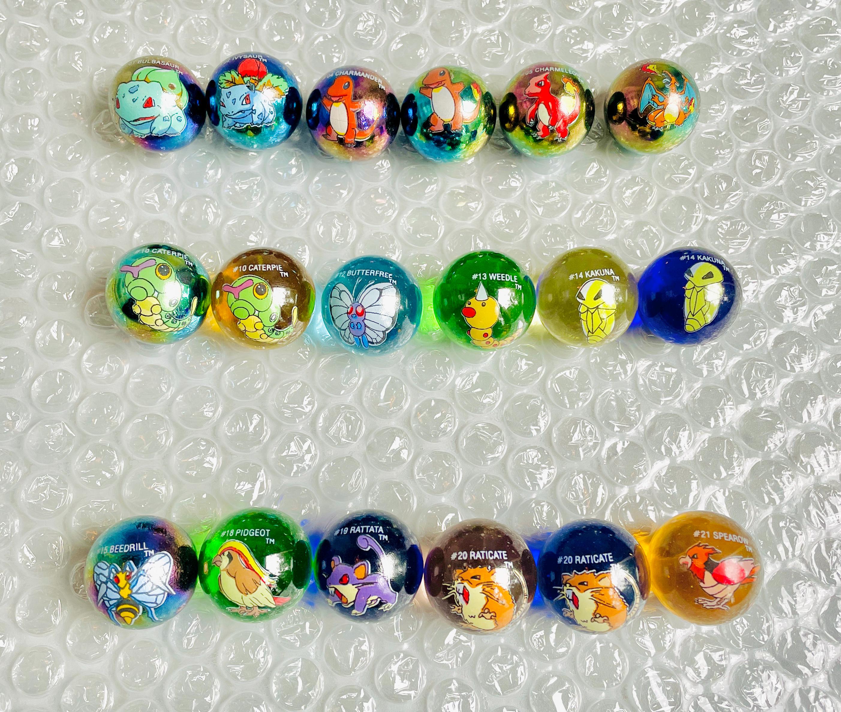 Pokemon Marbles #01-#62, CHOOSE YOUR OWN, Vintage Pokemon Marbles, Holo ...