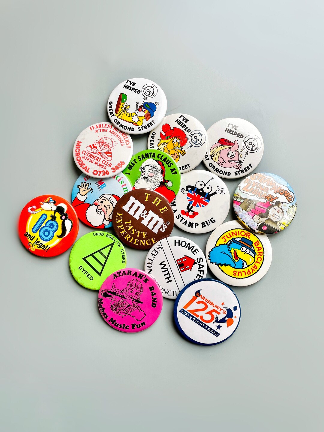 Vintage Button Badges, 80's 90's Advertising Buttons, Nostalgic ...