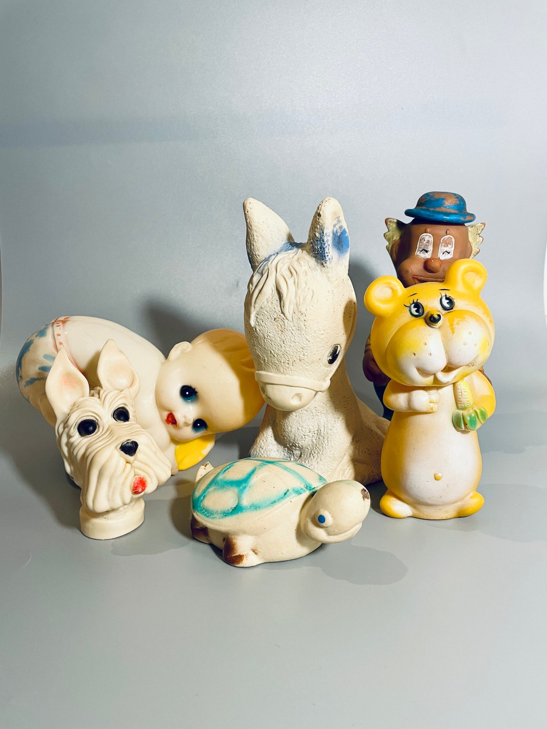 Vintage Squeak Toys Low Grade Cute Cheap Old Squeaky Toys - Etsy