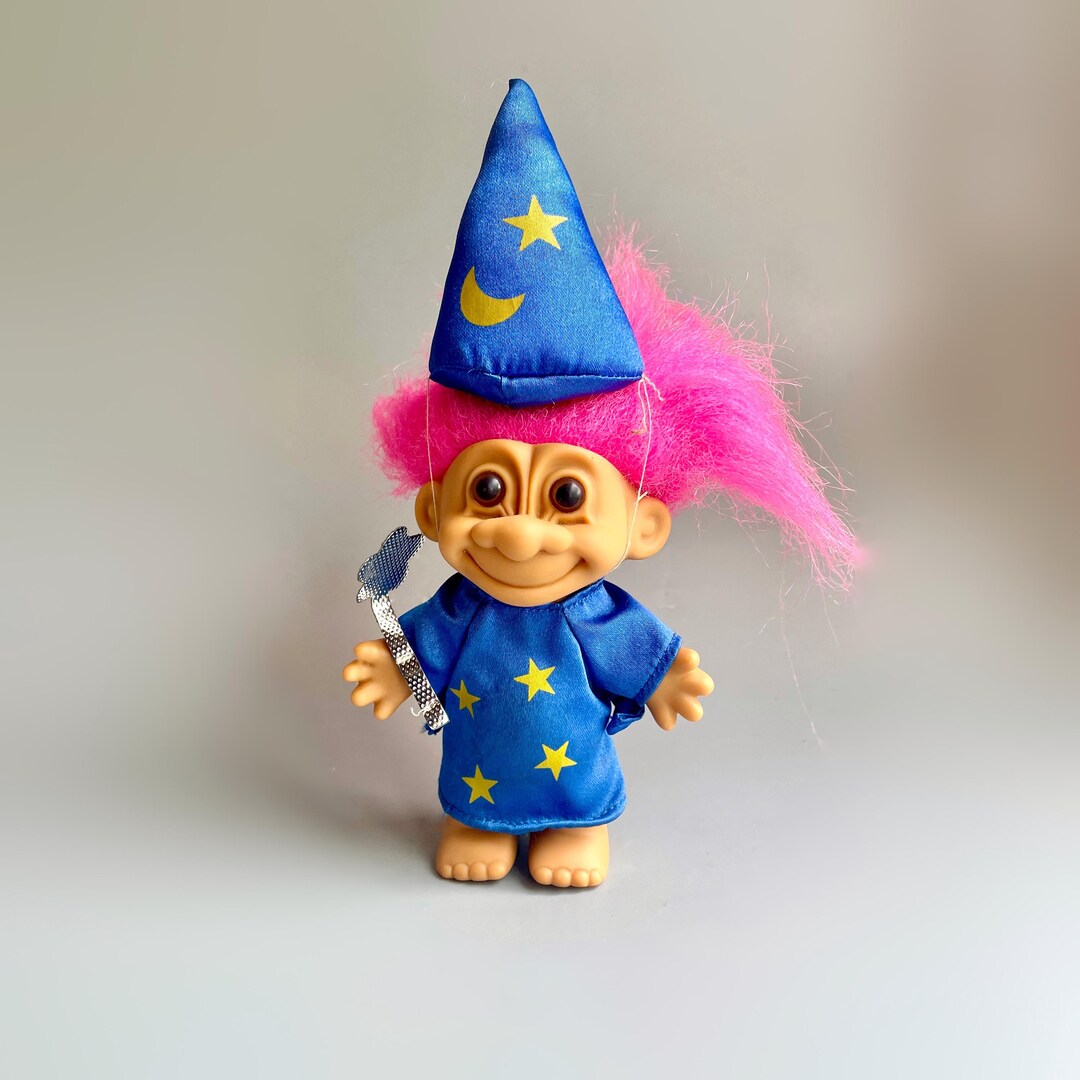 Retro Russ Wizard Troll, Magical Troll 90’s Toy Wizard, 90's Troll Doll ...