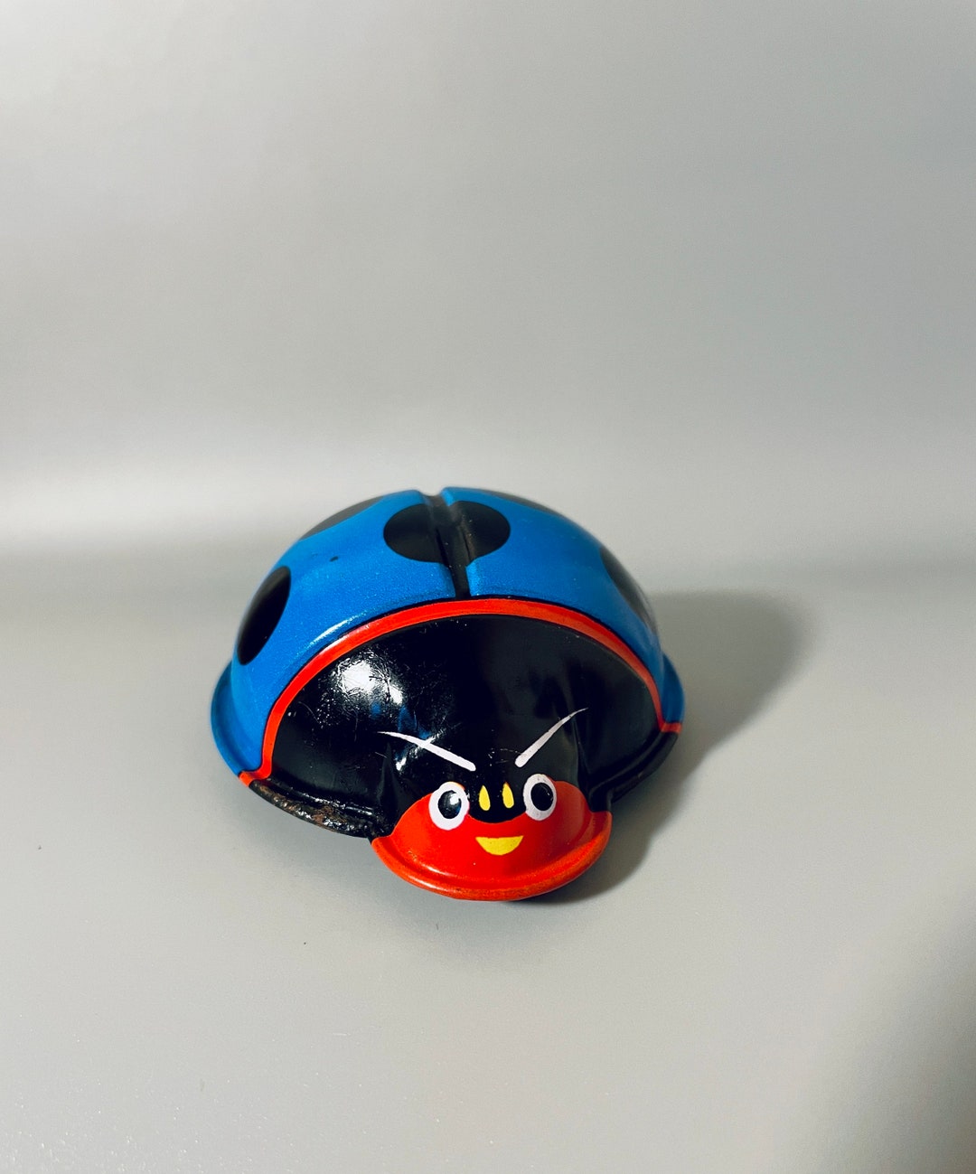 Vintage Tinplate Clockwork Model Mechanical Ladybird, Lithograph Bug ...