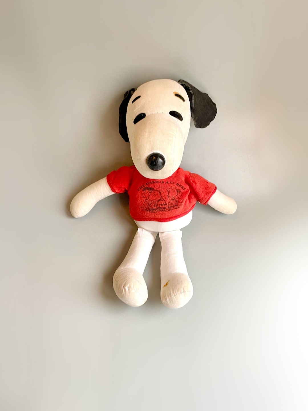 LARGE Snoopy Peanuts Toy Doll, 1950's - 60's Vintage Snoopy Red Top ...