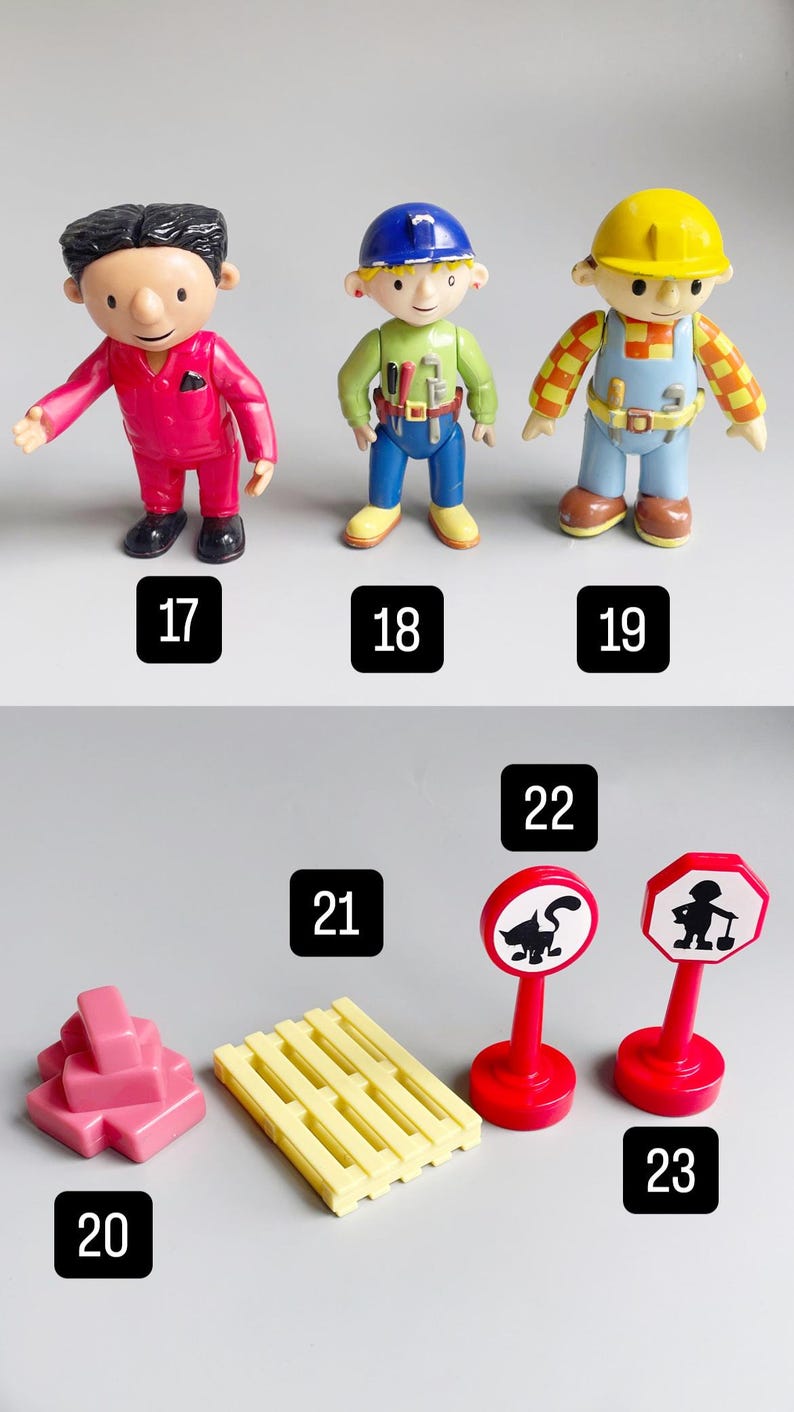 Bob the Builder Figures, Choose Your Own, Vintage Plastic Mini Action ...