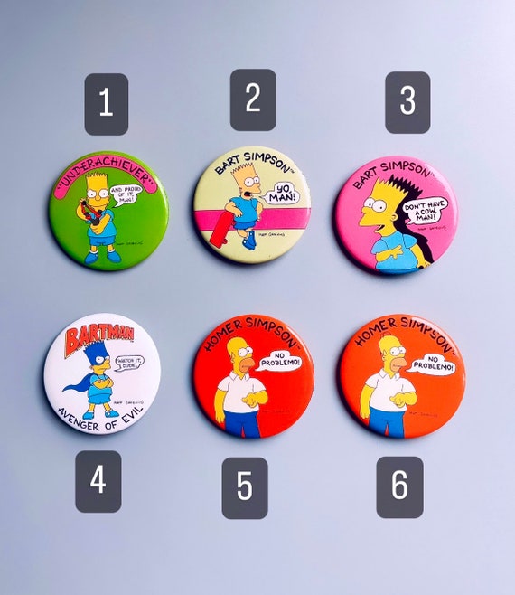 The Simpsons Vintage Button Badges, CHOOSE YOUR OWN, … - Gem