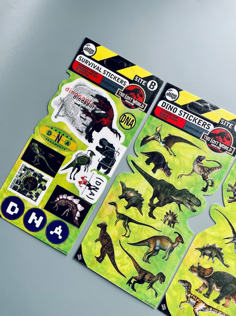The Lost World Jurassic Park Stickers Choose Your Own Etsy