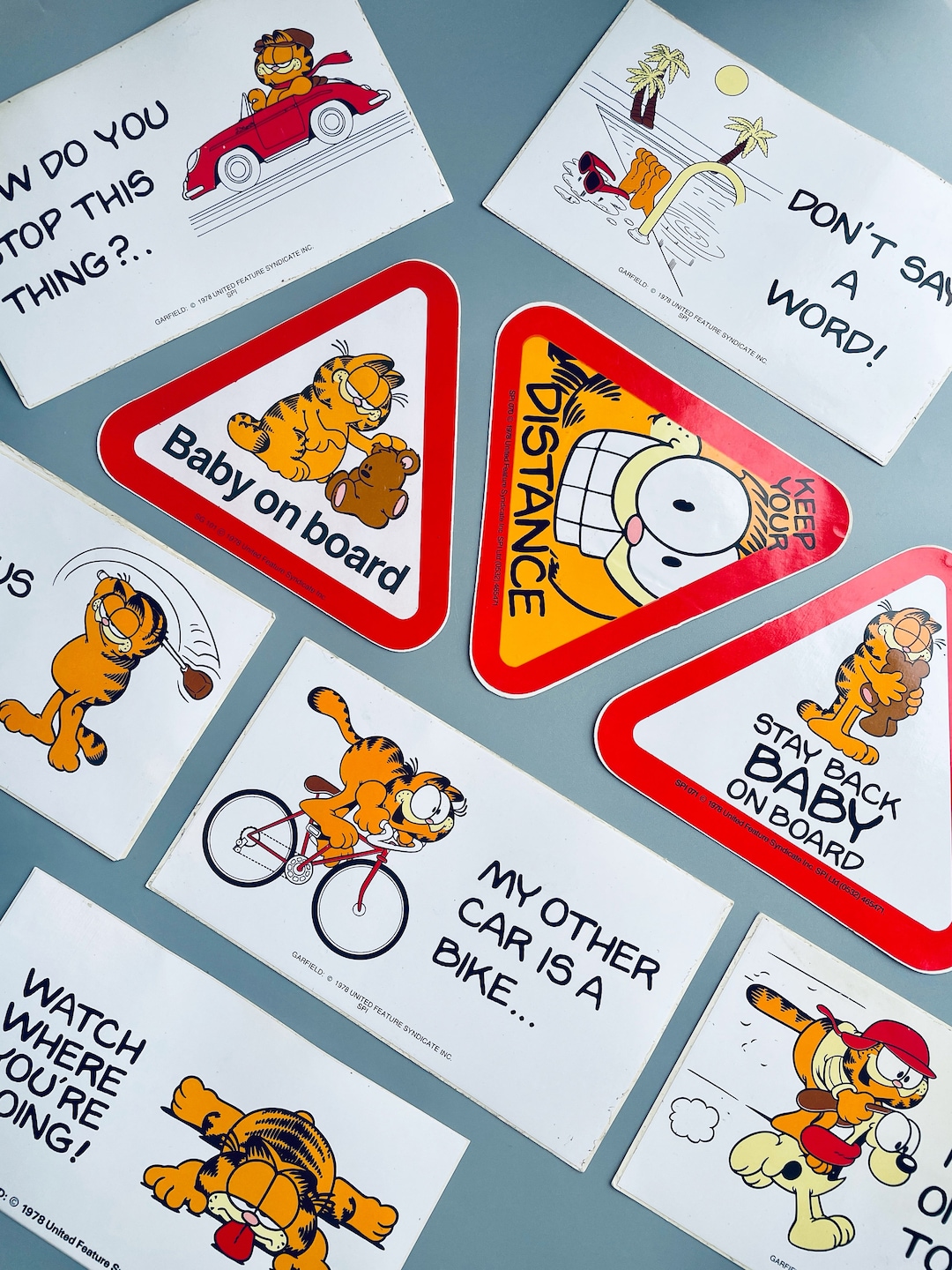 Vintage Garfield Bumper Stickers, CHOOSE YOUR OWN Garfield Car Stickers ...