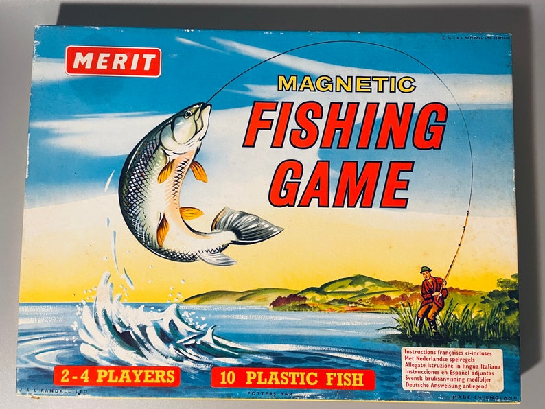 Merit 1960s Magnetic Fishing Game Vintage Board Games 60s - Etsy