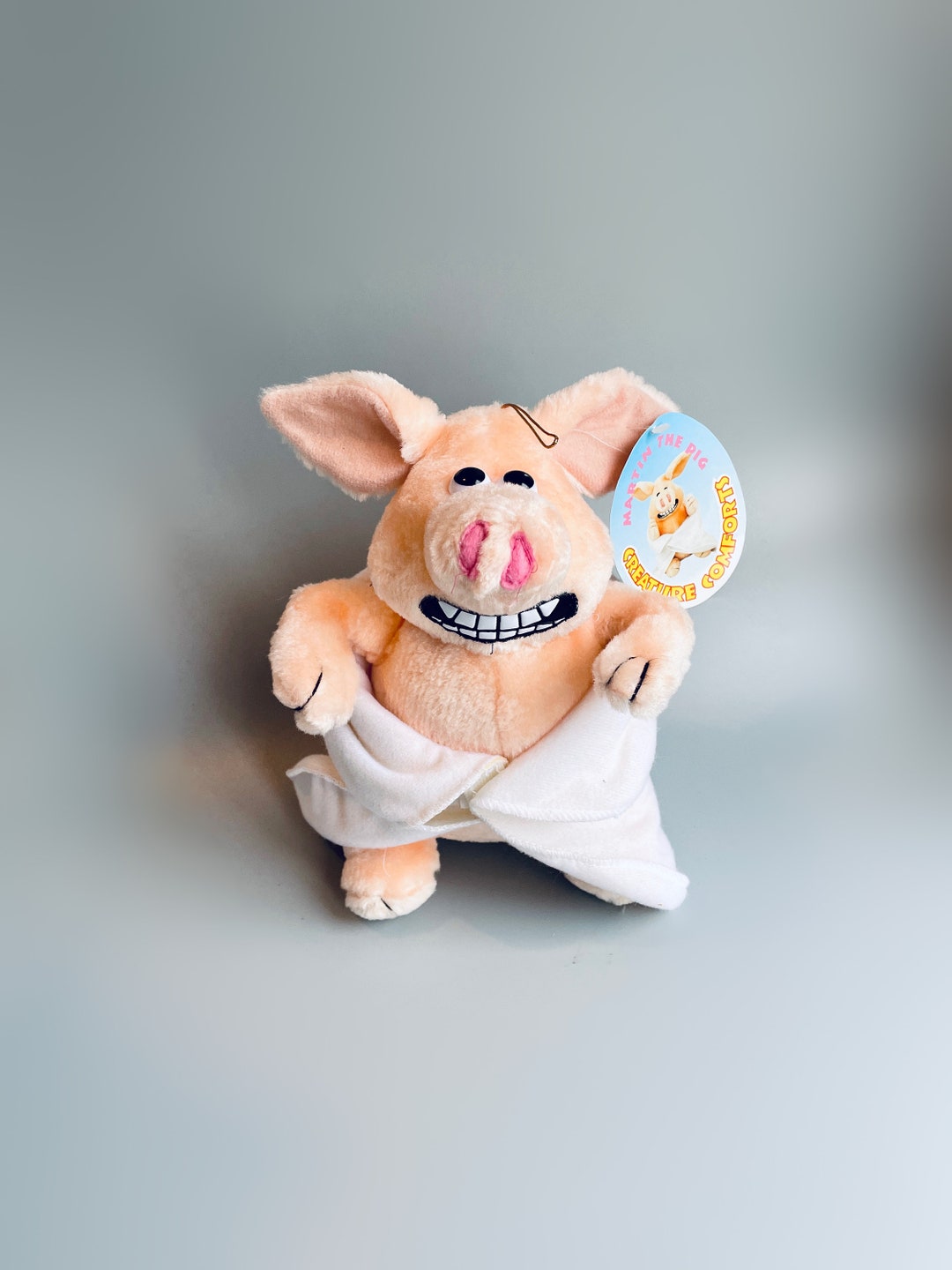 Creature Comforts Martin the Pig Plush With Tag & Towel, Aardman ...
