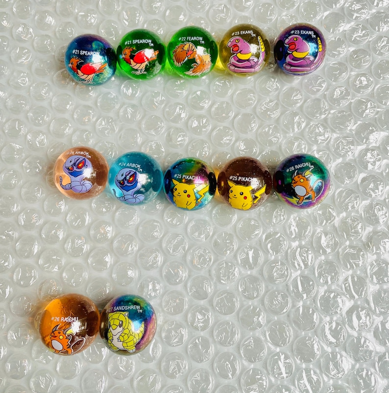 Pokemon Marbles #01-#62, CHOOSE YOUR OWN, Vintage Pokemon Marbles, Holo ...