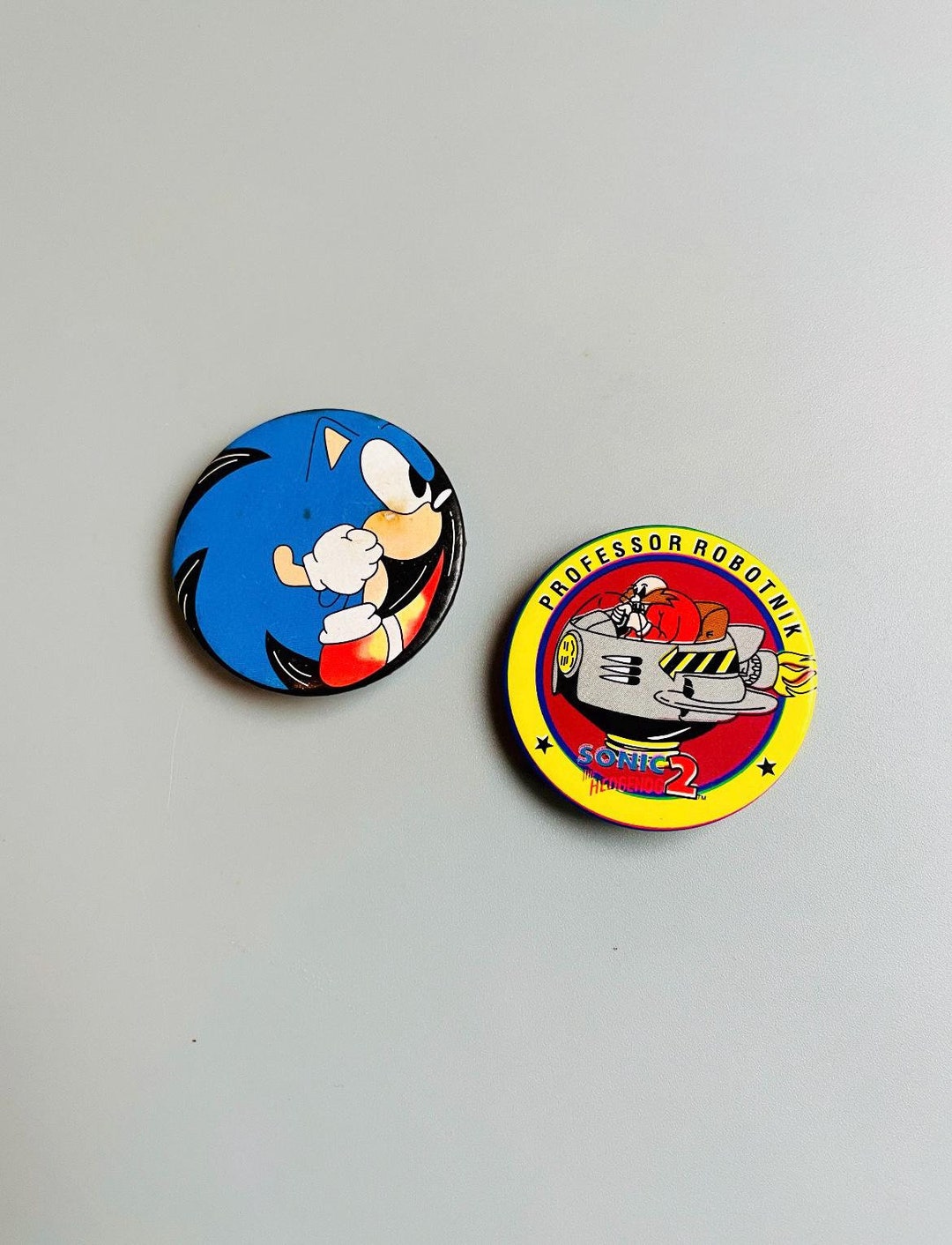 Sonic the Hedgehog Pin Badges, 90's Sonic Button Badges, Sonic ...