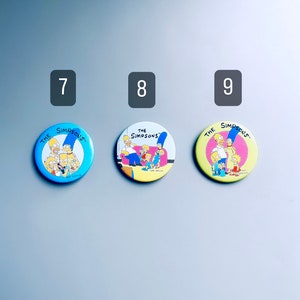 The Simpsons Vintage Button Badges, CHOOSE YOUR OWN, 90's the Simpsons ...