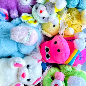 80's Plush Neon Teddies, CHOOSE YOUR OWN, Colourful 80's 90's Bears ...