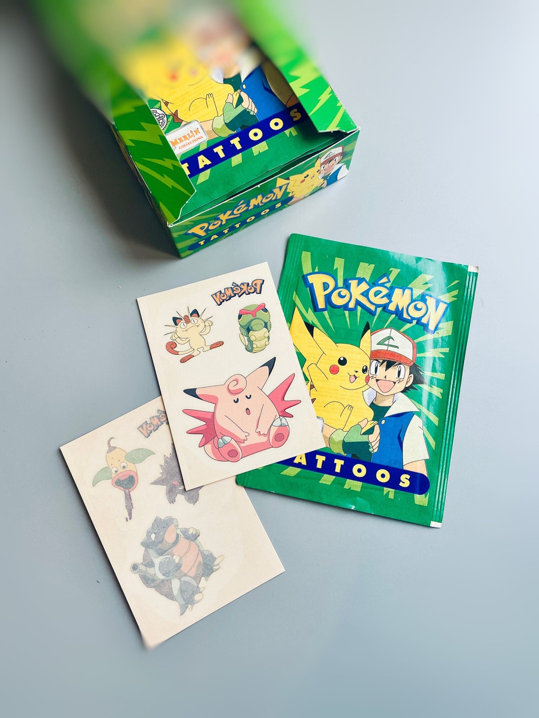 90's Pokemon Merlin Temporary Tattoos, Original Vintage Pokemon ...