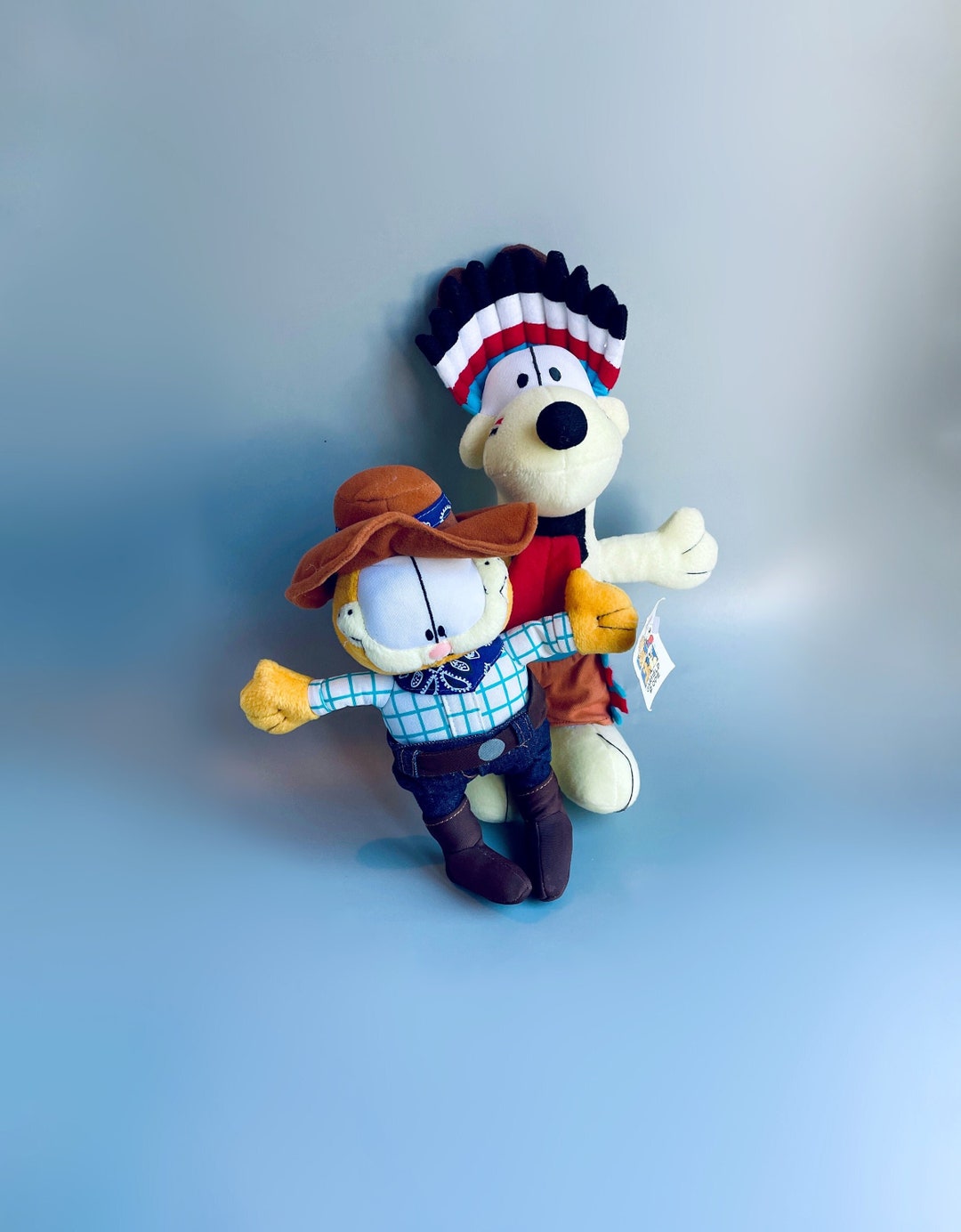 Garfield Ody Cowboys and Indians Plush Set, Ody Garfield Dog Native ...