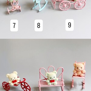 Vintage 80's Flocked Miniature Bears, Tiny Furry Bear Figures, Mini ...