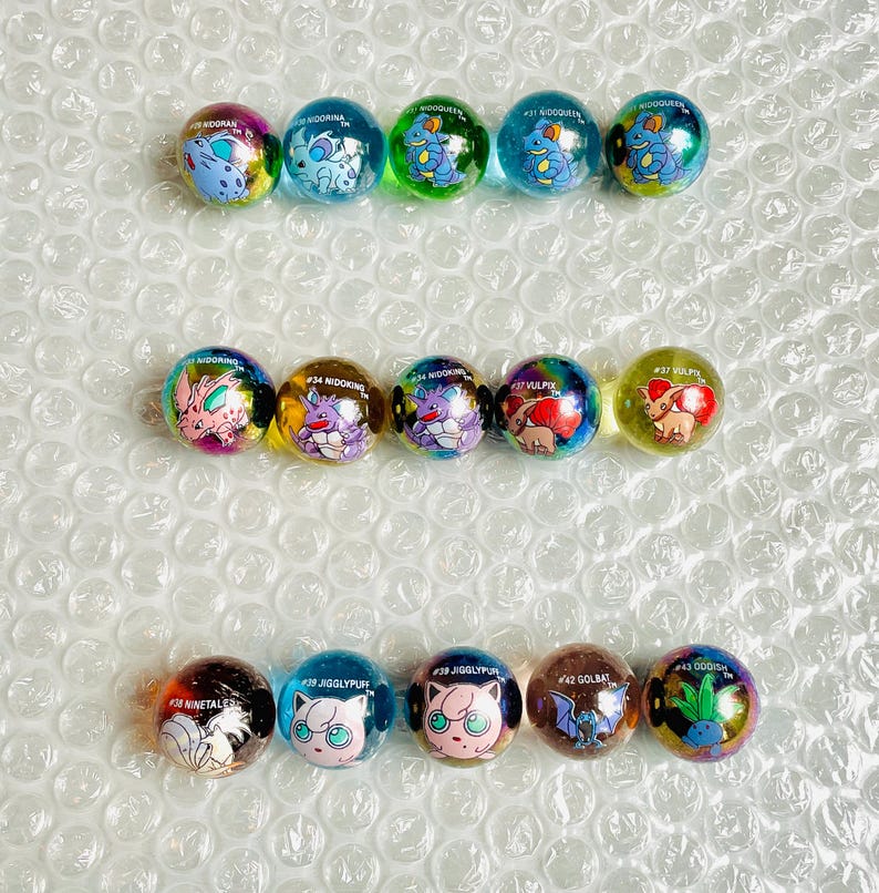 Pokemon Marbles #01-#62, CHOOSE YOUR OWN, Vintage Pokemon Marbles, Holo ...