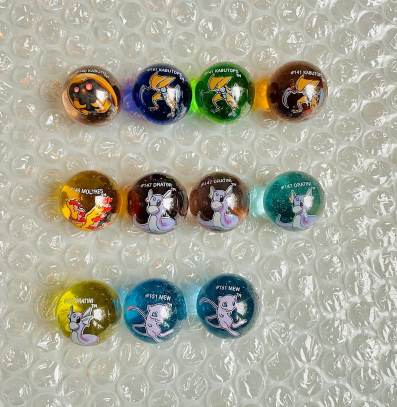 Pokemon Marbles #126- #151, CHOOSE YOUR OWN, Vintage Pokemon Marbles ...