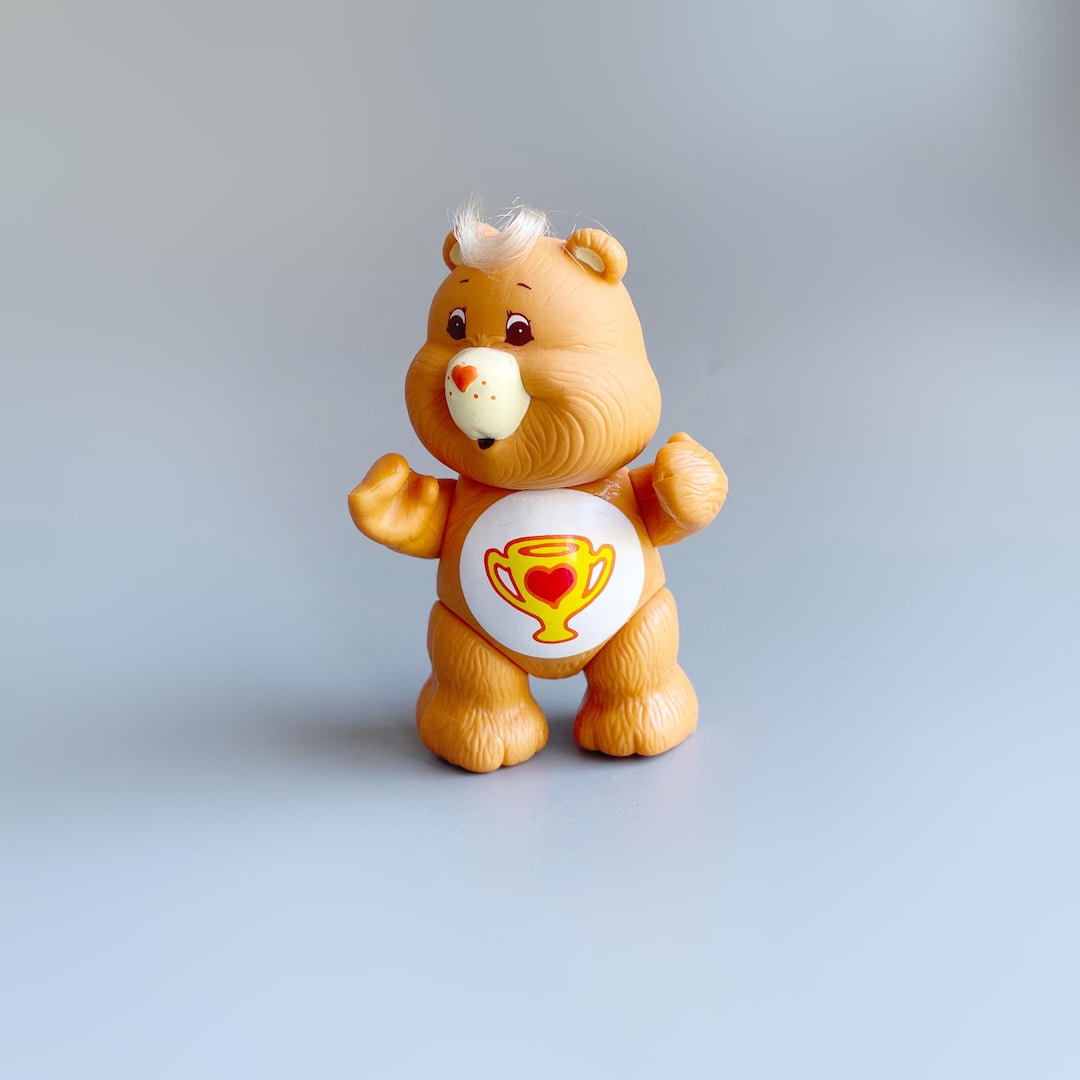 Vintage Champ Care Bear Figurine, Posable Care Bear Figure Champ With Hair, Orange Care Bear ...