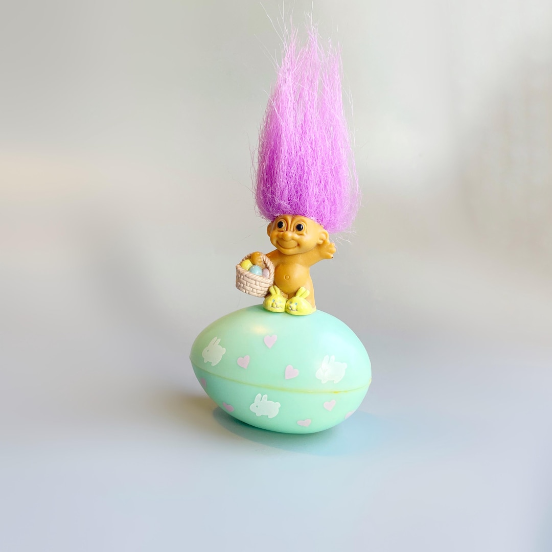 Vintage Russ Troll Easter Egg, Pastel Troll Egg Trinket Box, 90's ...